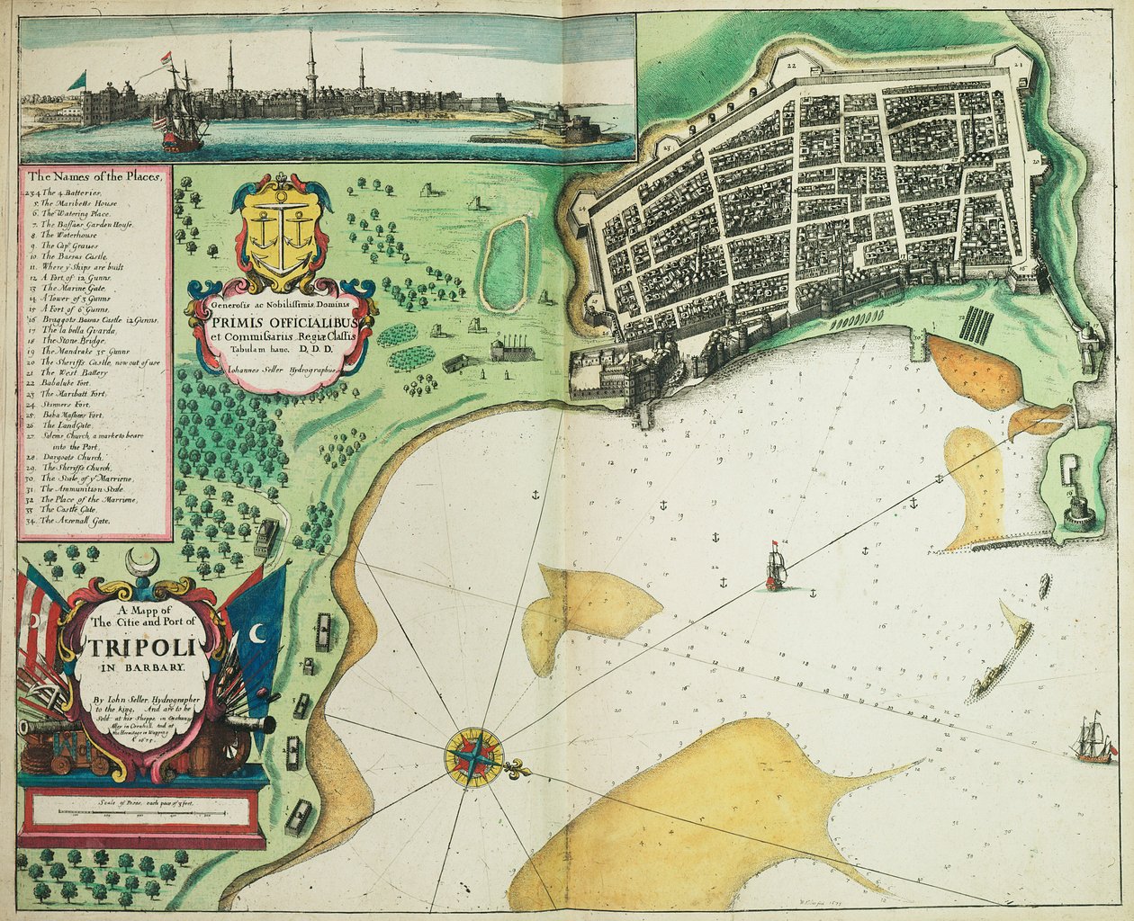 A Map of the City and Port of Tripoli in Barbary