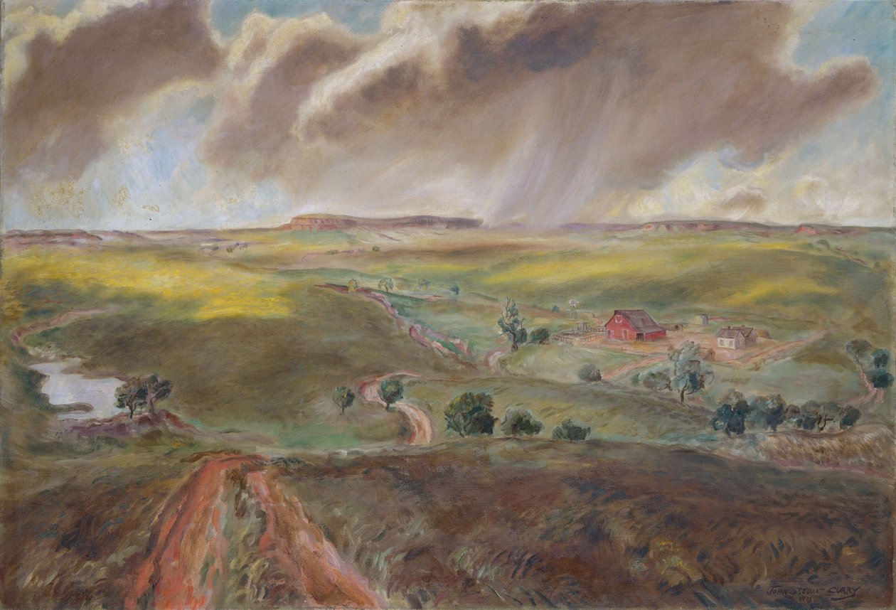 Kansas Landscape Paintings Kansas Flint Hills | Watercolor Landscape