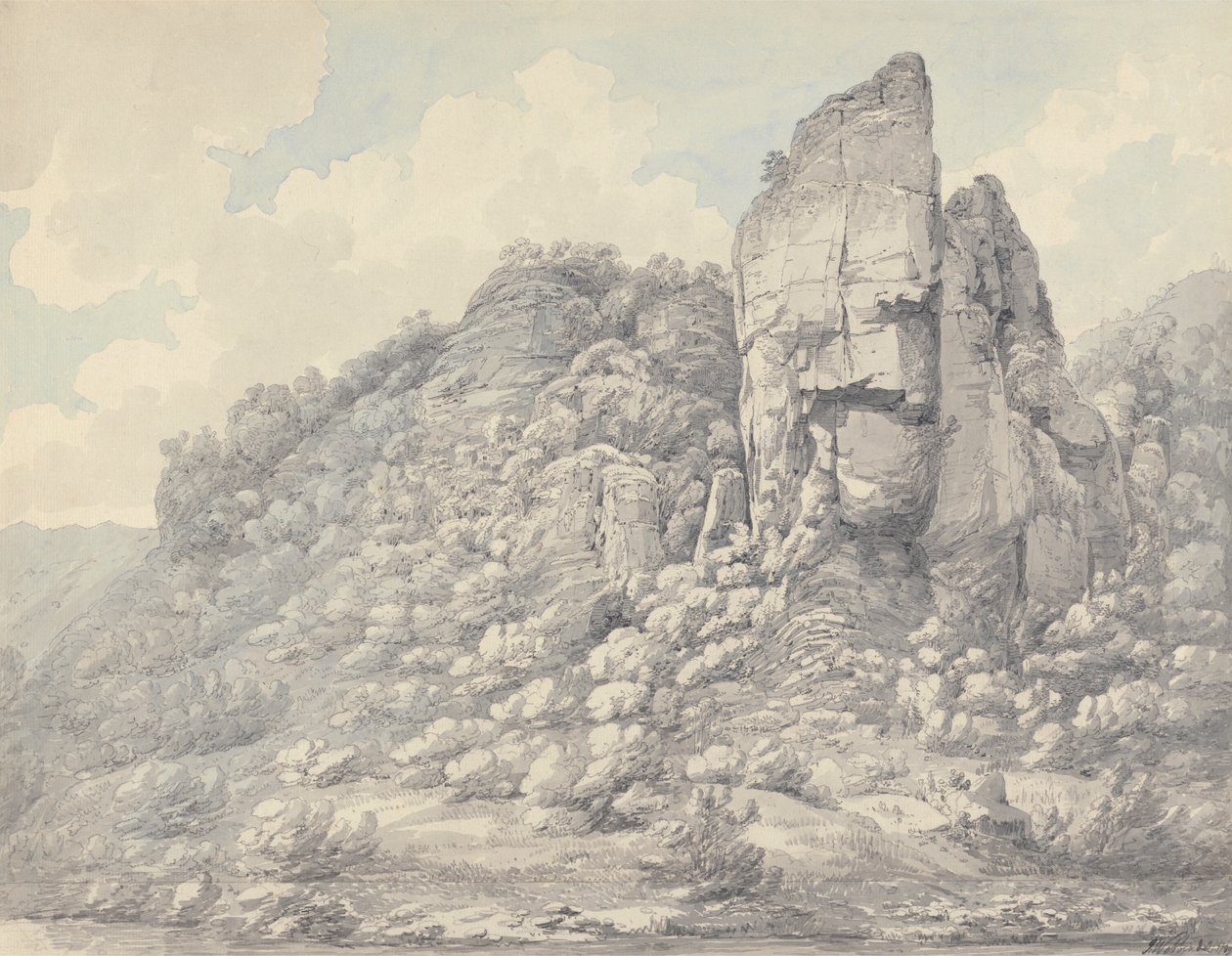 Rocks in Derbyshire by John Webber: Premium art reproduction