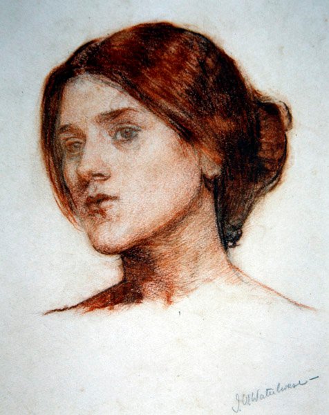 Study of a girl's head for 'The Rose Bower', c.1910