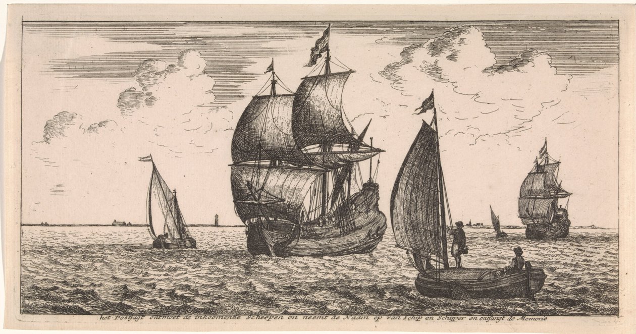 Receiving the Mail at Sea, Postcard (series title)