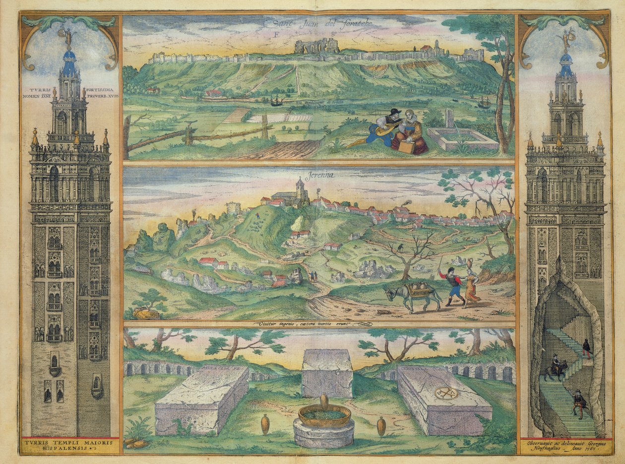 Map of Forata and Jeresa from 'Civitates Orbis Terrarum' by Georg Braun ...