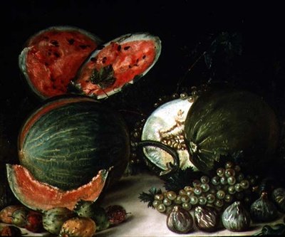 Still Life with Watermelons by Jose Lopez-Enguidanos