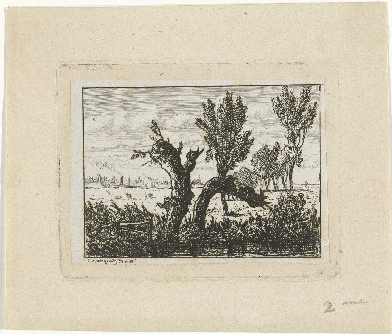Landscape with Pollard Willows by Joseph Hartogensis