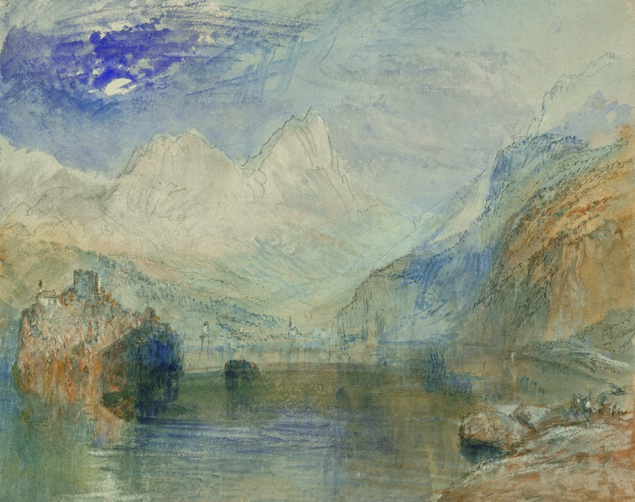The Lauerzersee with Schwyz and the Mythen