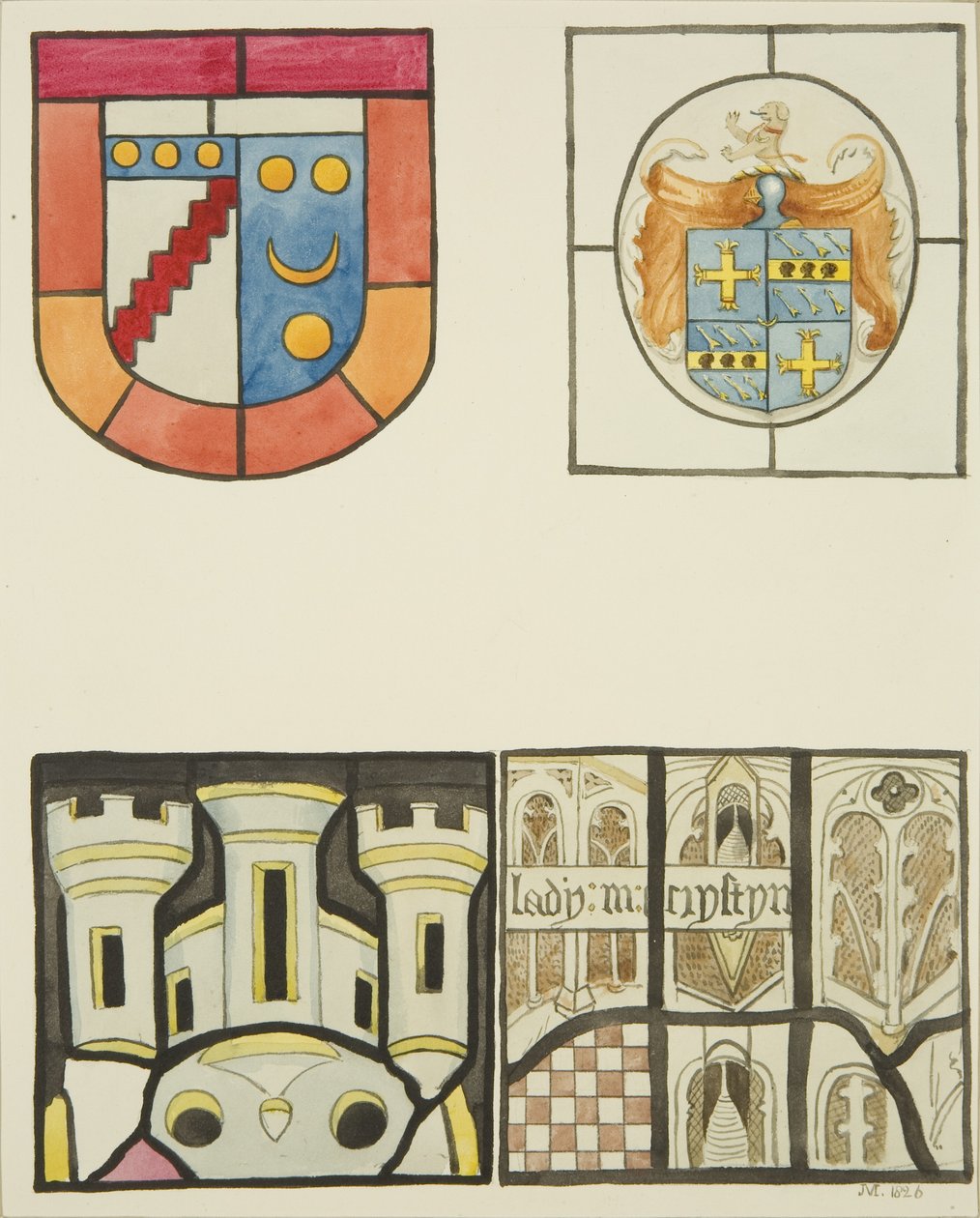 Stained glass in window of Weavers' Chapel in Temple Church