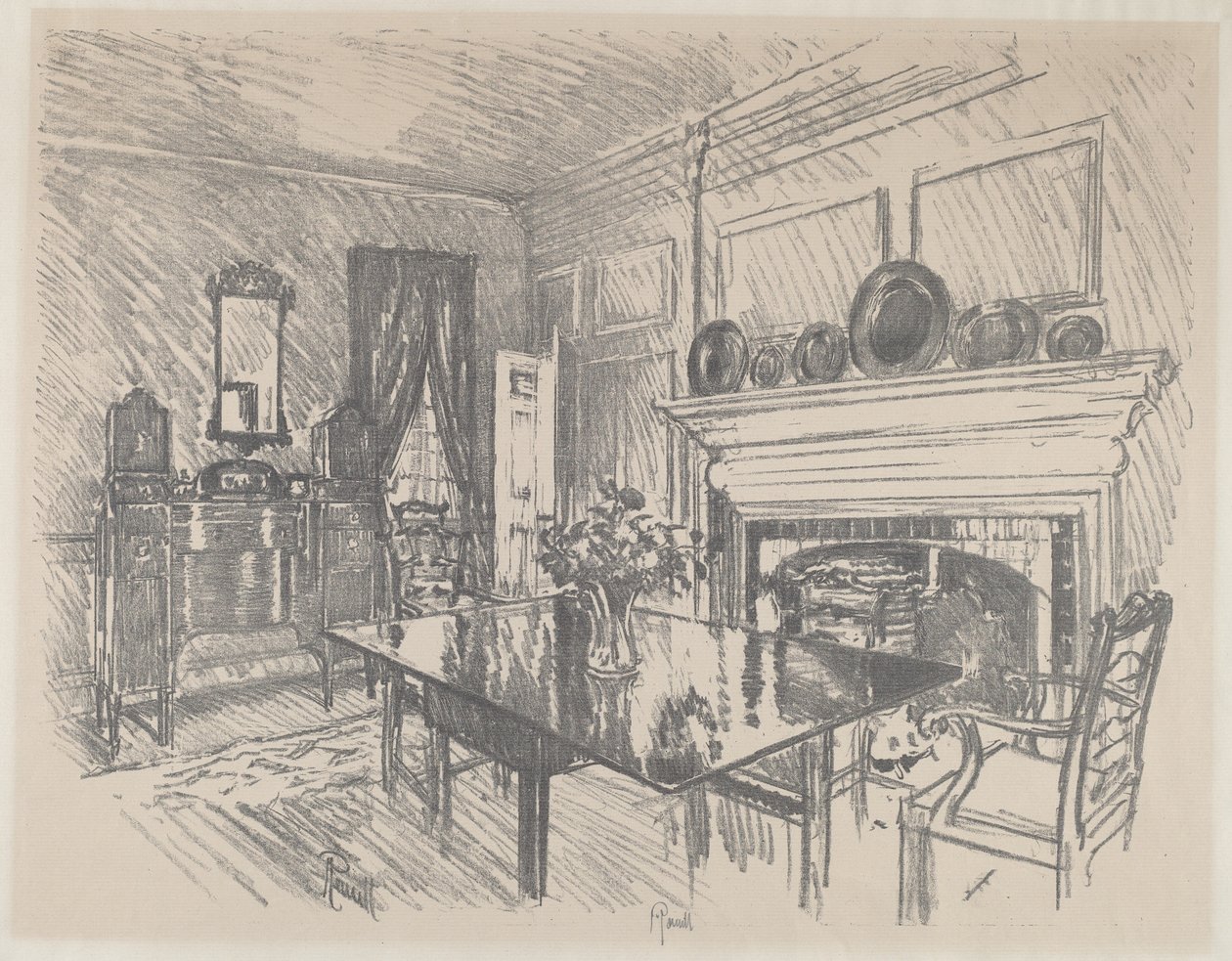 The Dining Room, Stenton by Joseph Pennell: Fine art print