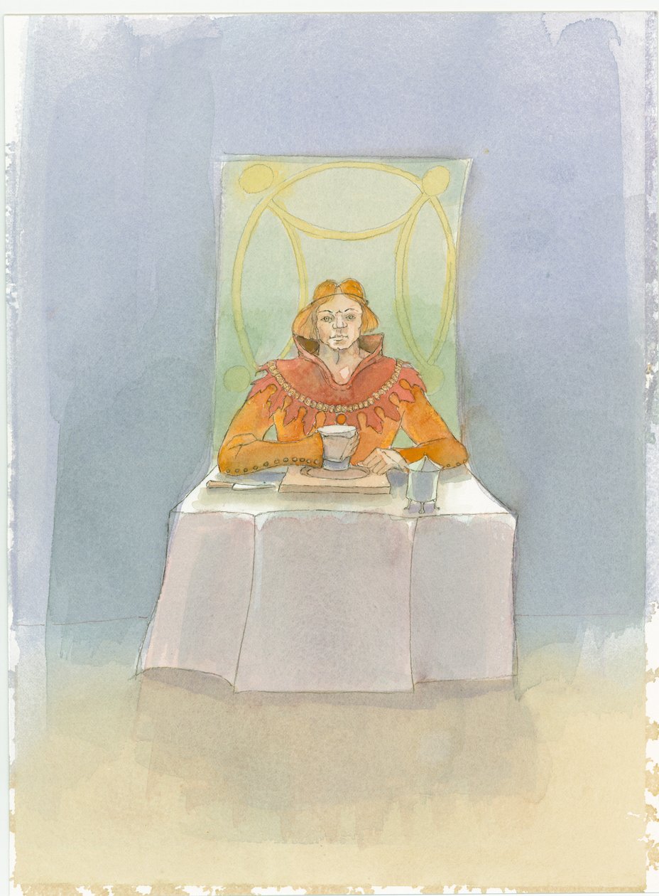 A Medieval Lord Sat at a Table by Judith Dobie