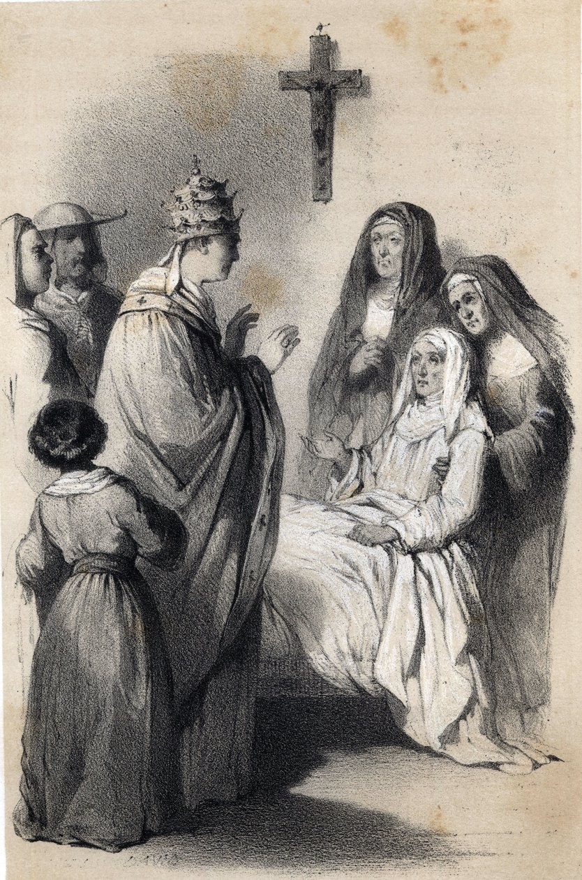 Representation of Saint Claire of Assisi, founder of the religious ...