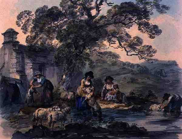 Peasants Washing Sheep in Cwm Rheidol, Cardiganshire