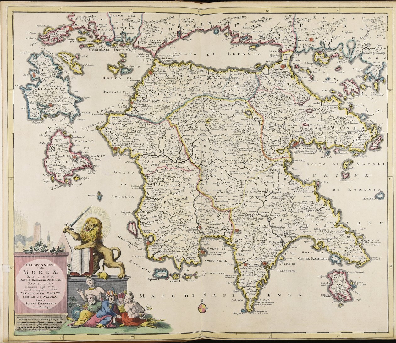 Peloponnesus Today the Kingdom of Morea, Distinctly Divided into All ...