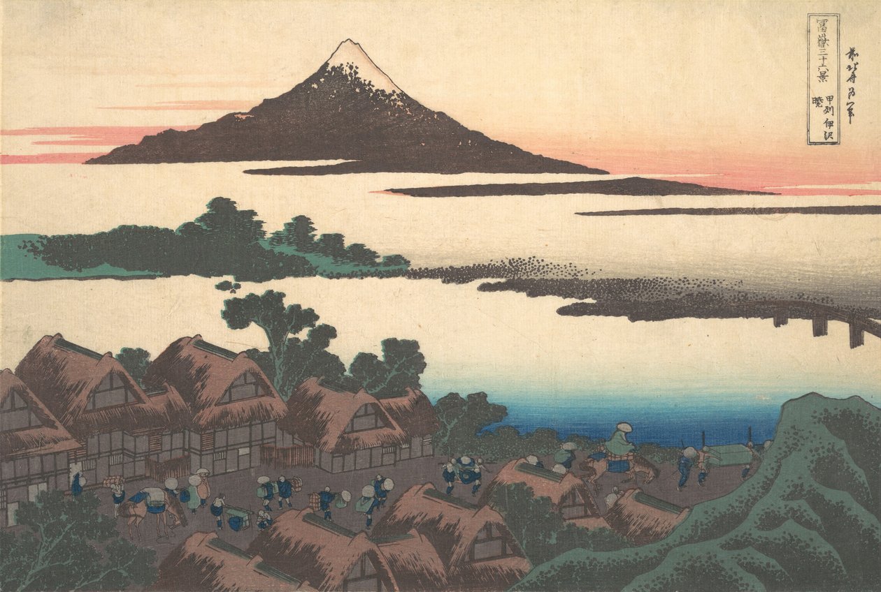 Dawn at Isawa in Kai Province, from the series Thirty-six Views of ...