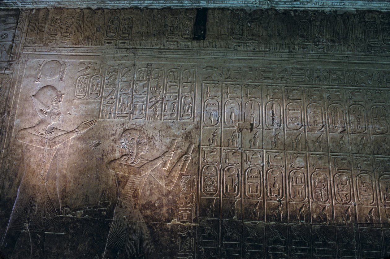 Oldest known King's List, Seti I temple at Abydos, Seti I appears ...