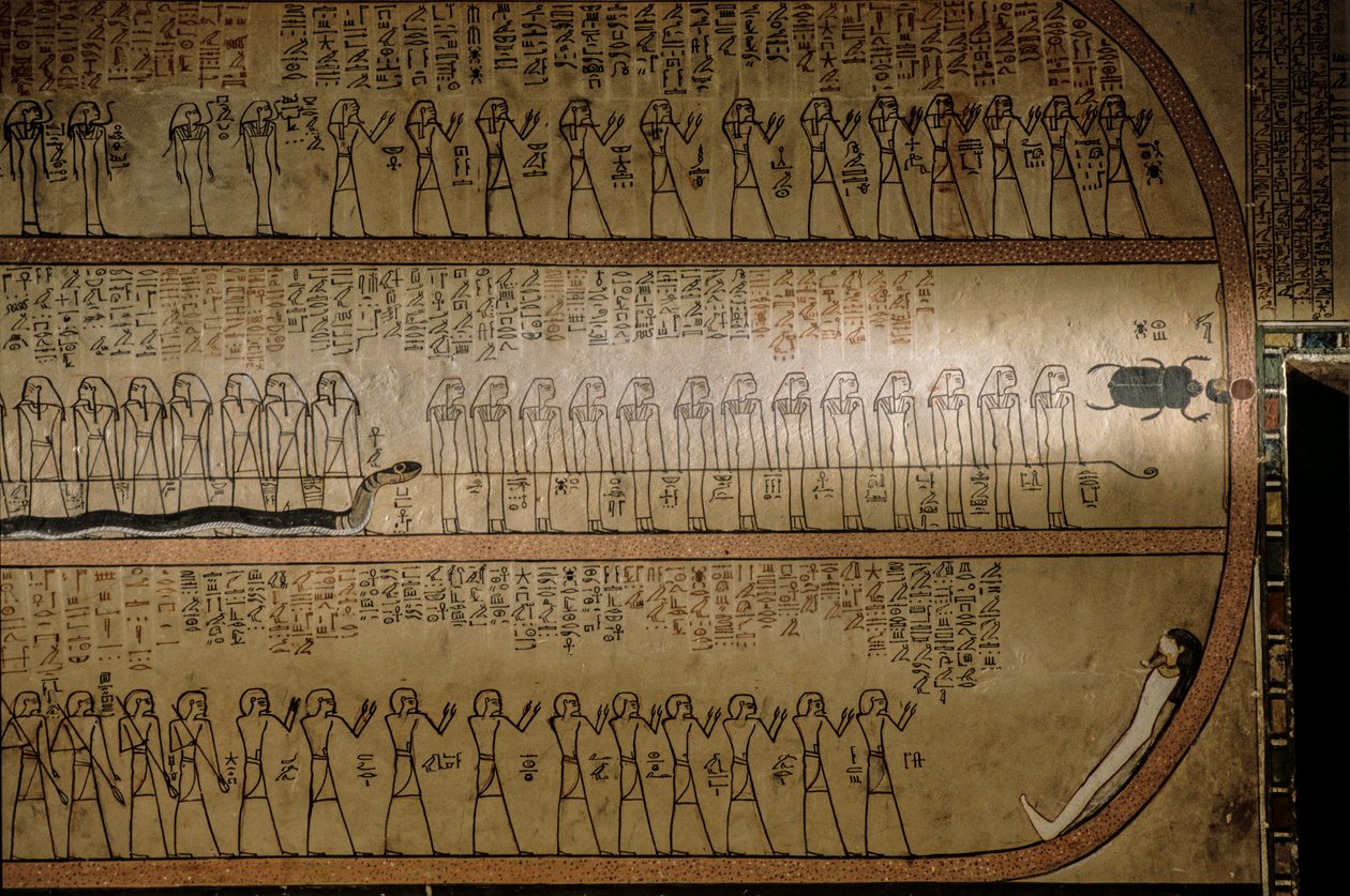 Wall mural depicting Book of the Dead, Tomb of Amenhotep II, Valley of ...