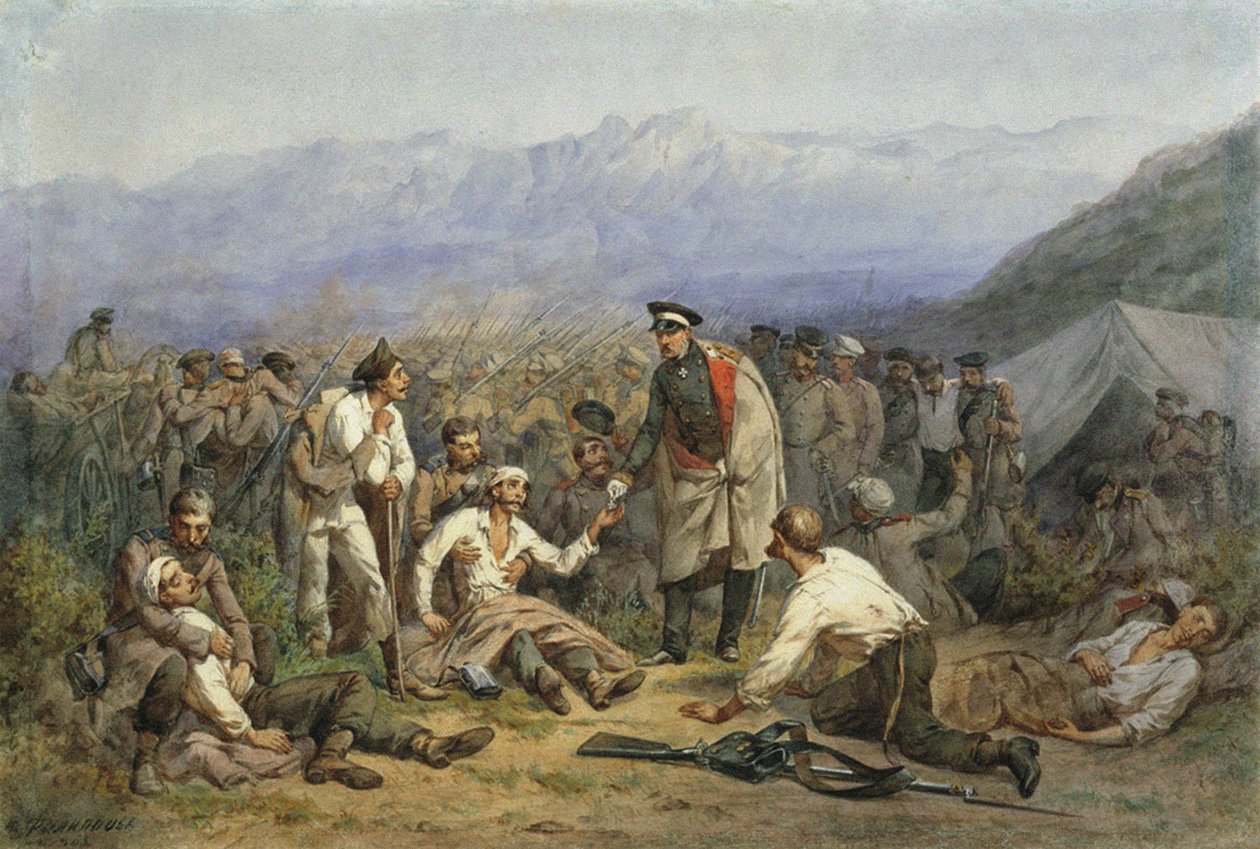 After the battle. Scene from the Crimean war