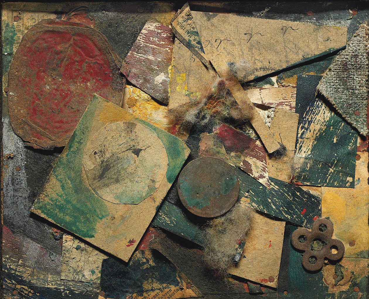 Merz Picture 9A, Picture with Checker by Kurt Schwitters
