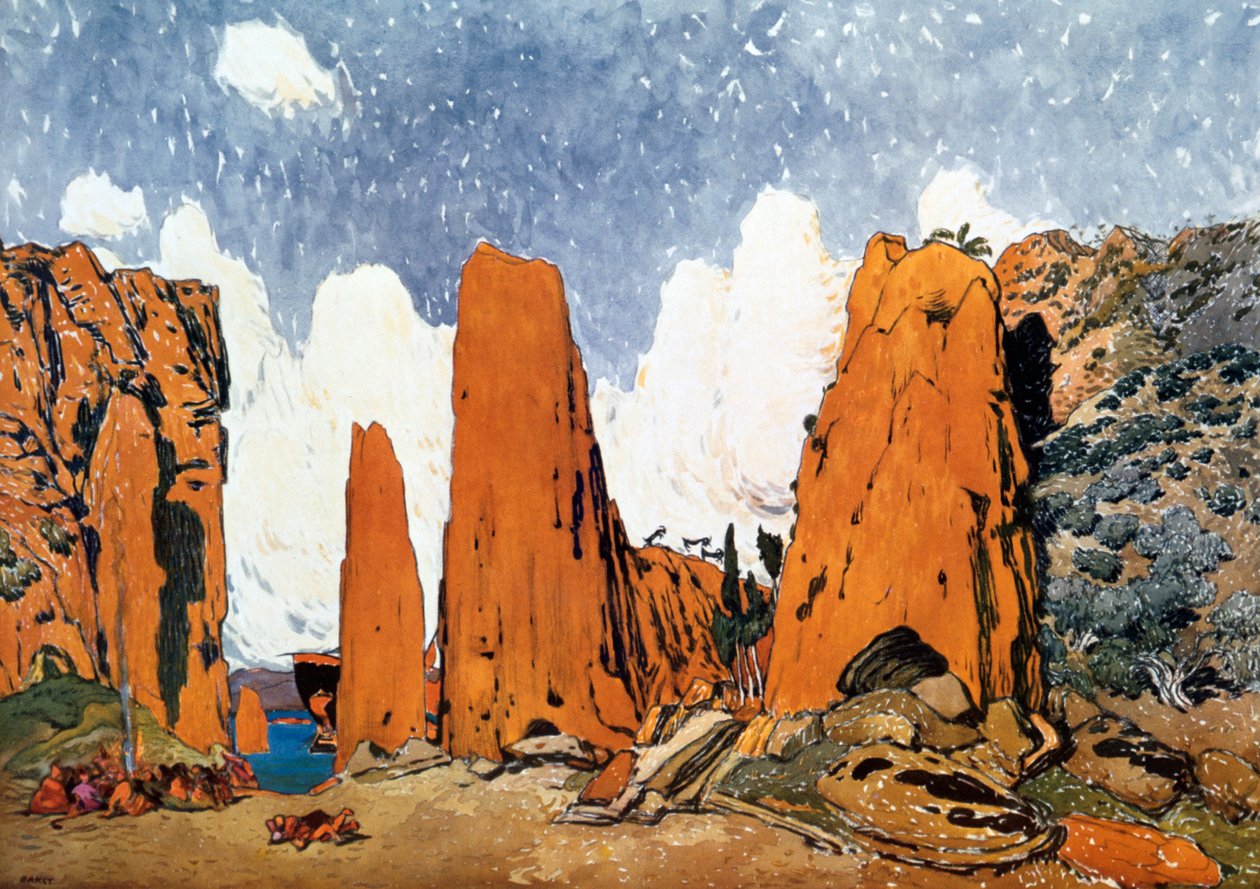 Set design for a Ballets Russes production of Ravel's Daphnis et Chloe