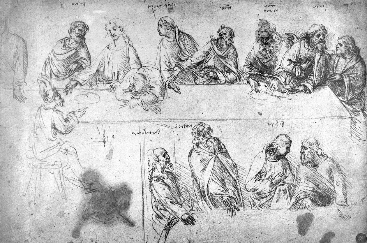 Preparatory Drawing for the Last Supper by Leonardo da Vinci