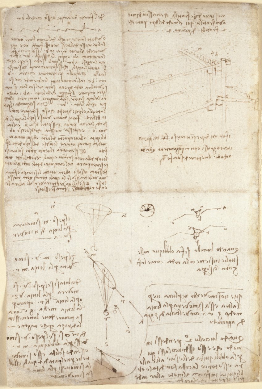 Notes, diagrams and sketches from 'Codex Arundel'