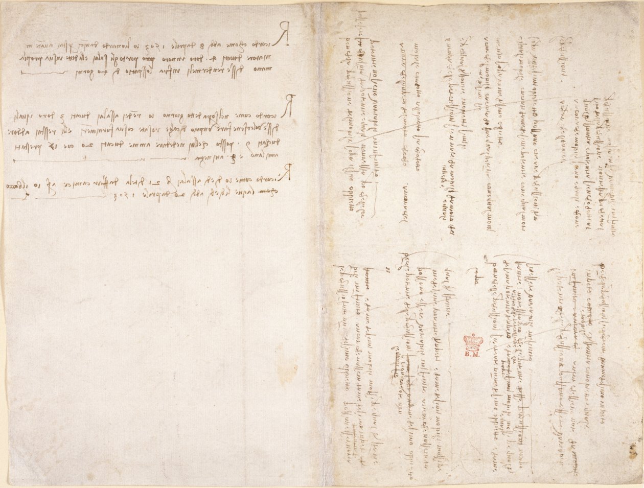 Leonardo da Vinci's notes from 'Codex Arundel'