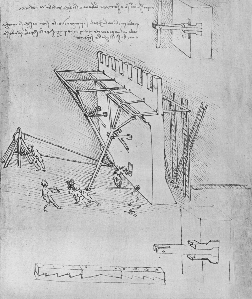Device for Repelling Scaling Ladders by Leonardo da Vinci