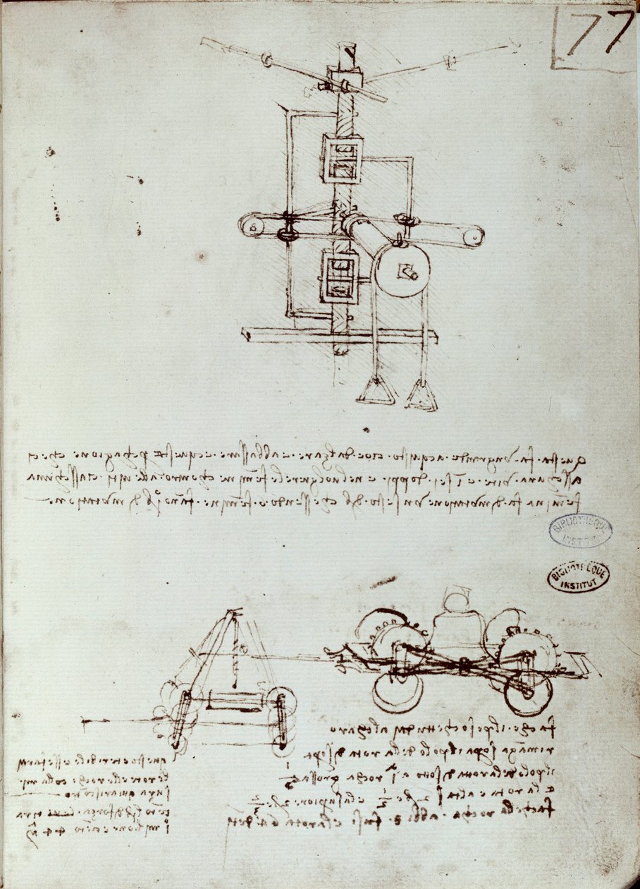 Flying Machine Drawing by Leonardo da Vinci