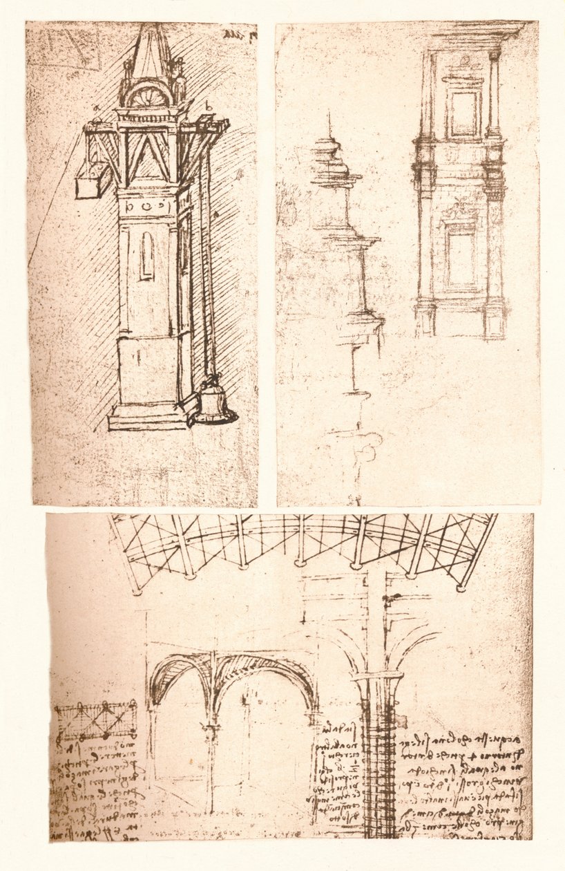Three Architectural Drawings, c1472-c1519 1883