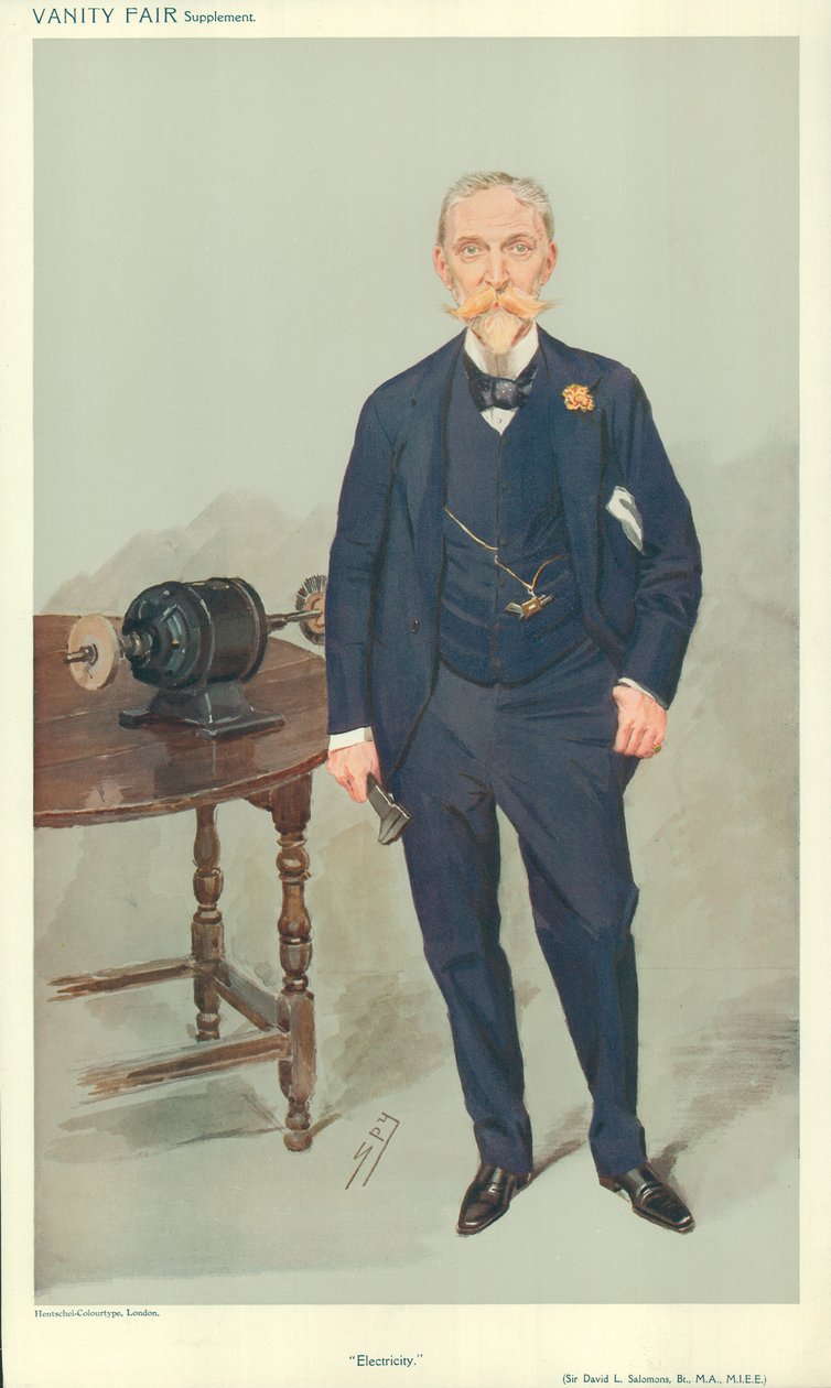 Sir David L Salomons, Electricity, Vanity Fair Cartoon