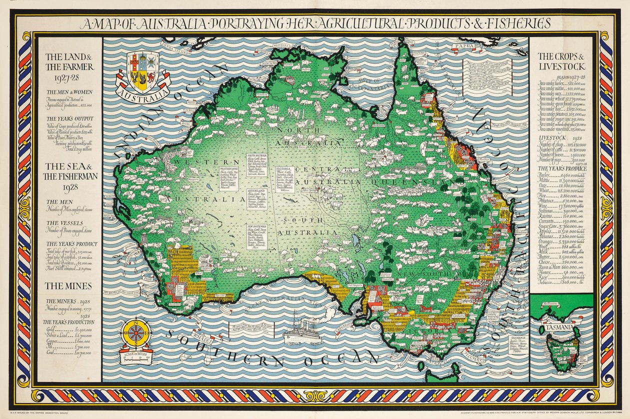 A Map of Australia by Leslie MacDonald Gill
