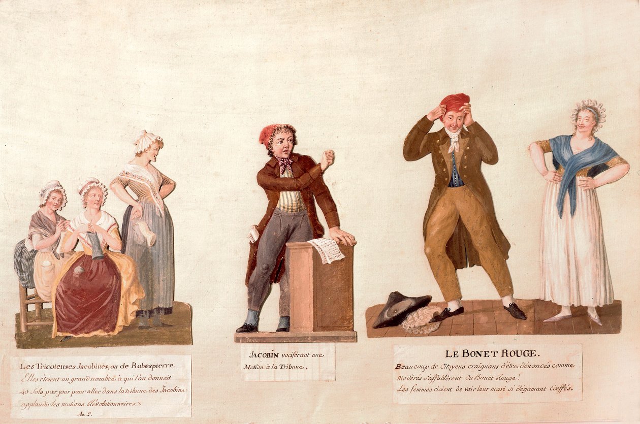 The Jacobin Knitters, a Jacobin and the Red Bonnet