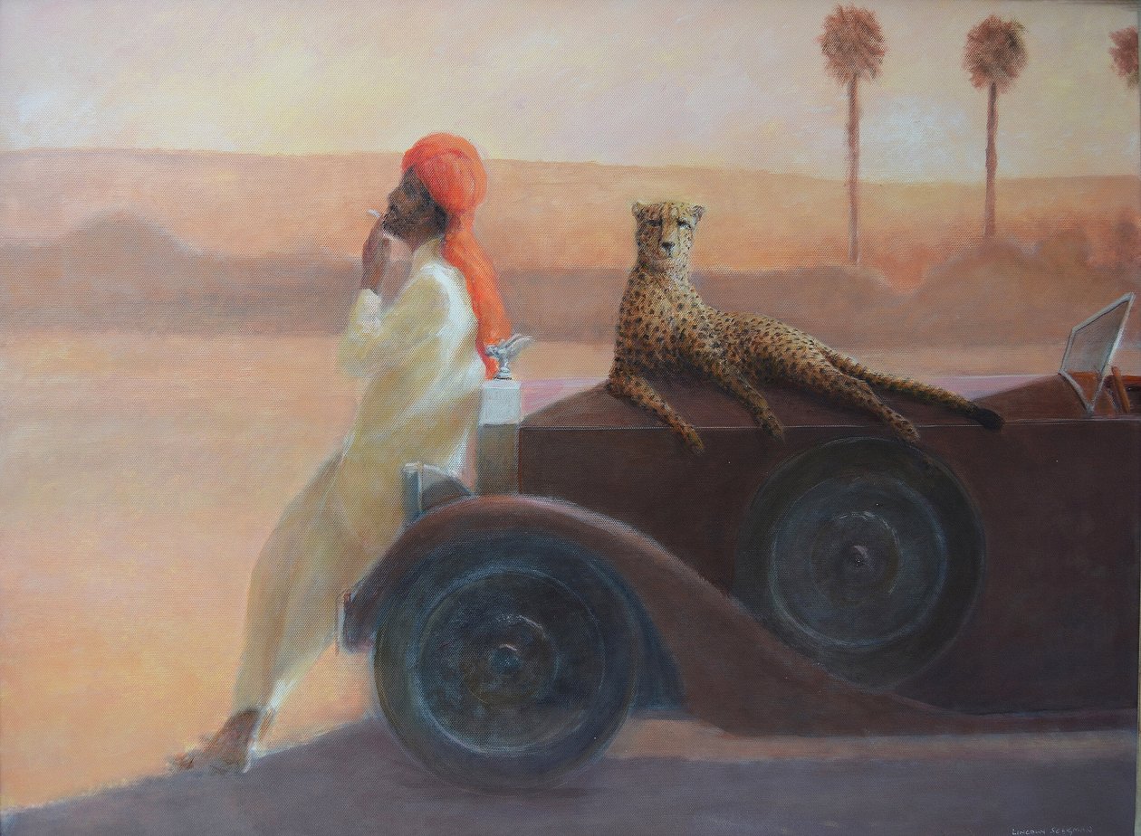 Cheetah on the Bonnet by Lincoln Seligman: Fine art print