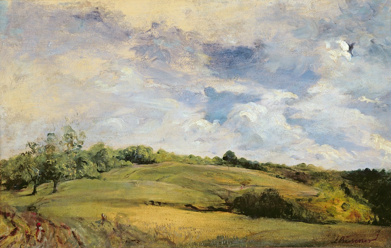 Landscape and clouds by Louis Antoine Leon Riesener