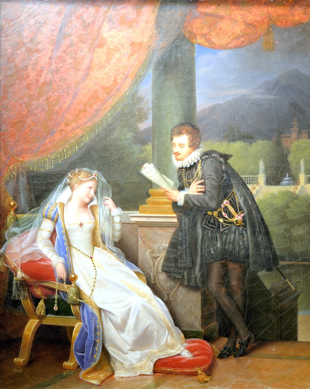 Tasso reading verses to Eleonore d'Este by Louis Ducis
