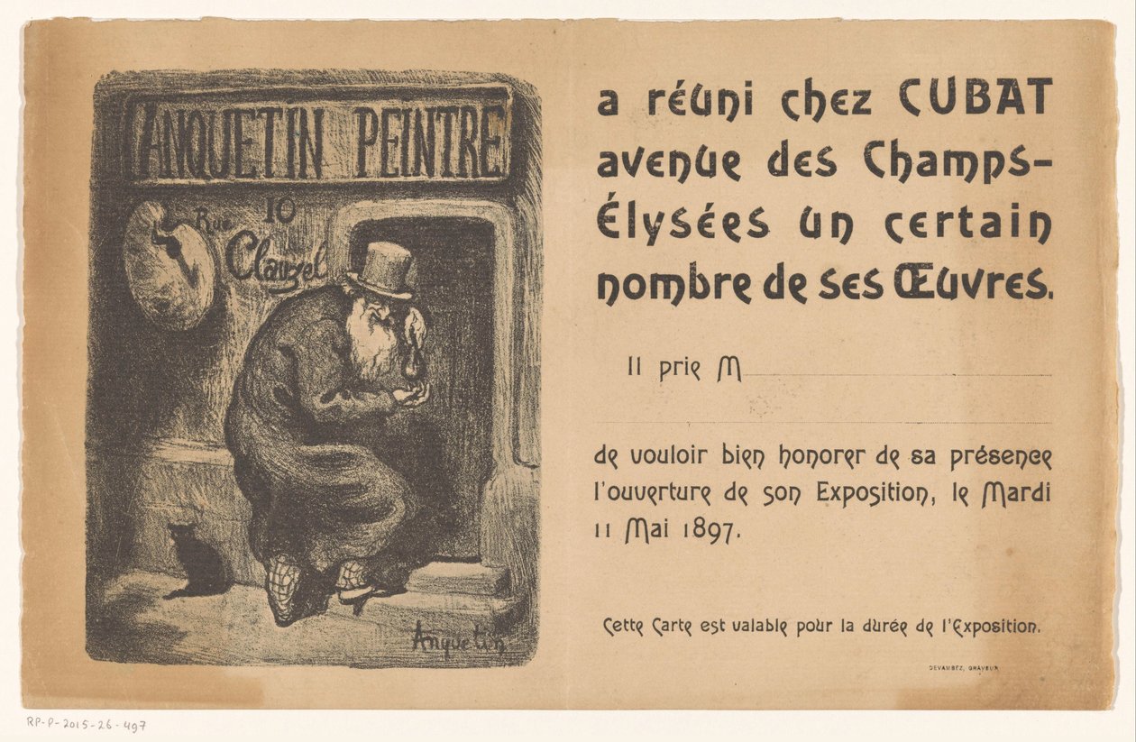 Invitation to an Exhibition of Paintings by Louis Anquetin