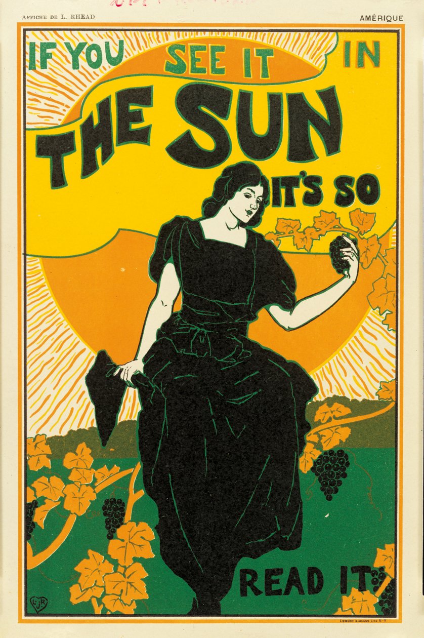 Poster advertising 'The Sun' newspaper by Louis John Rhead