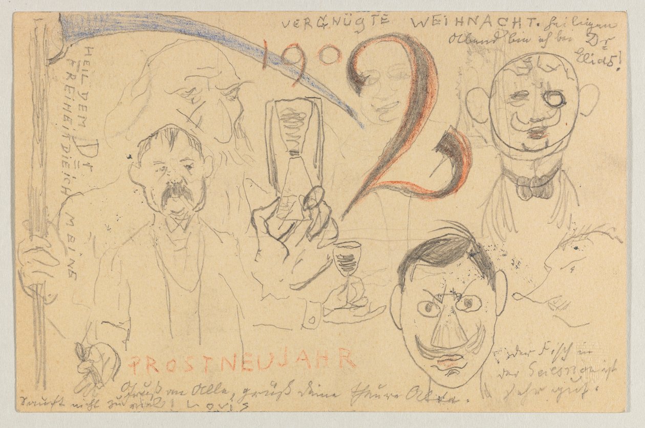 Lovis Corinth to Carl Strathmann: Postcard, Postmarked 24 December 1901
