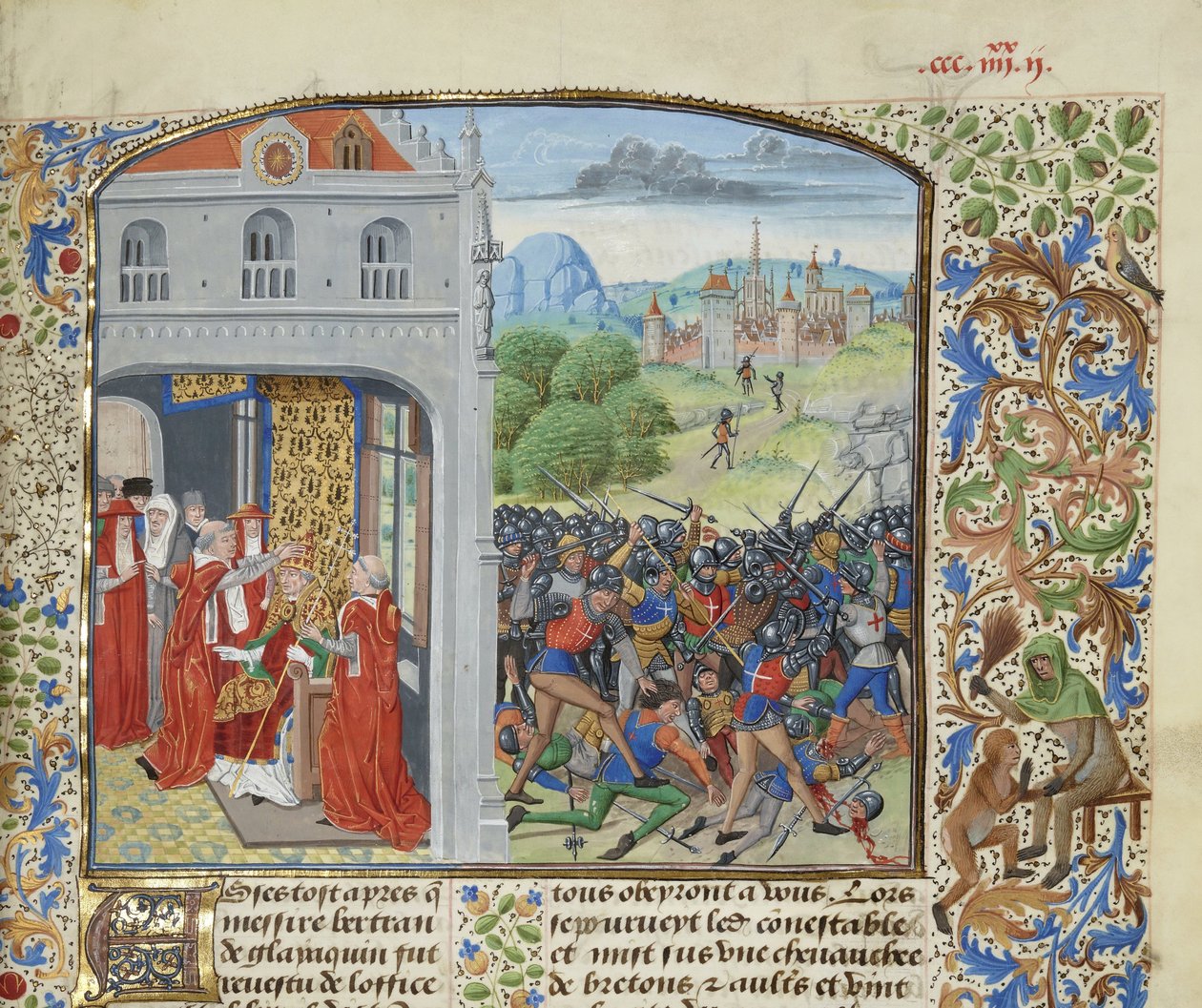 The Crowning of Pope Gregory XI and the Battle of Pontvallain