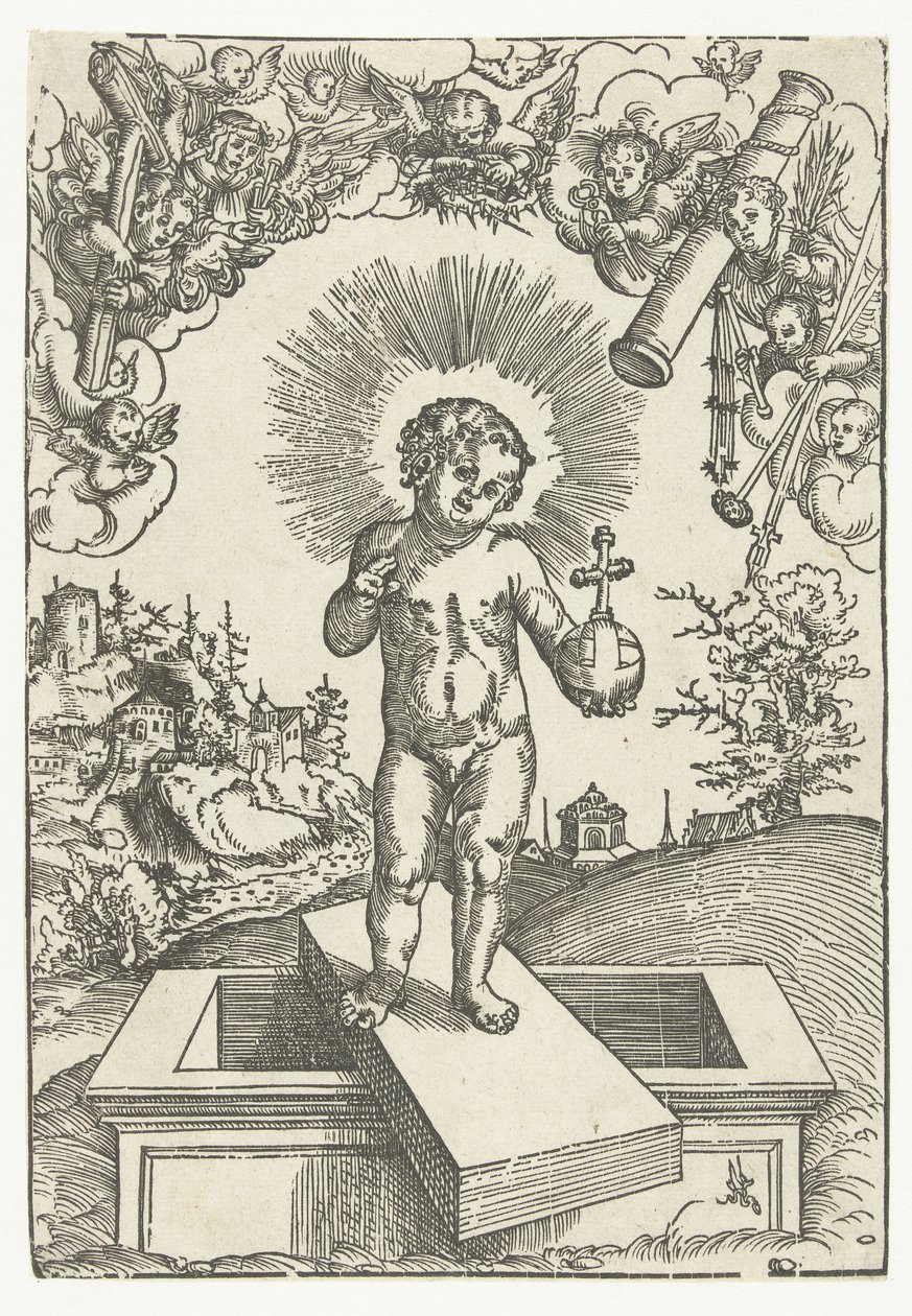Christ Child as Redeemer Surrounded by Angels with Instruments of the ...