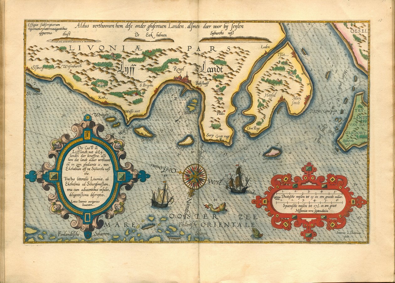 Map of Livonia by Lucas Janszoon Waghenaer: Fine art print