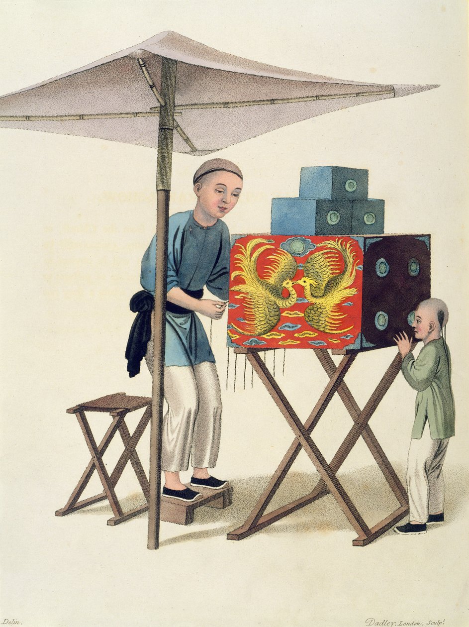 A Man with a Raree-Show, Plate 10 from 'The Costume of China', Engraved ...