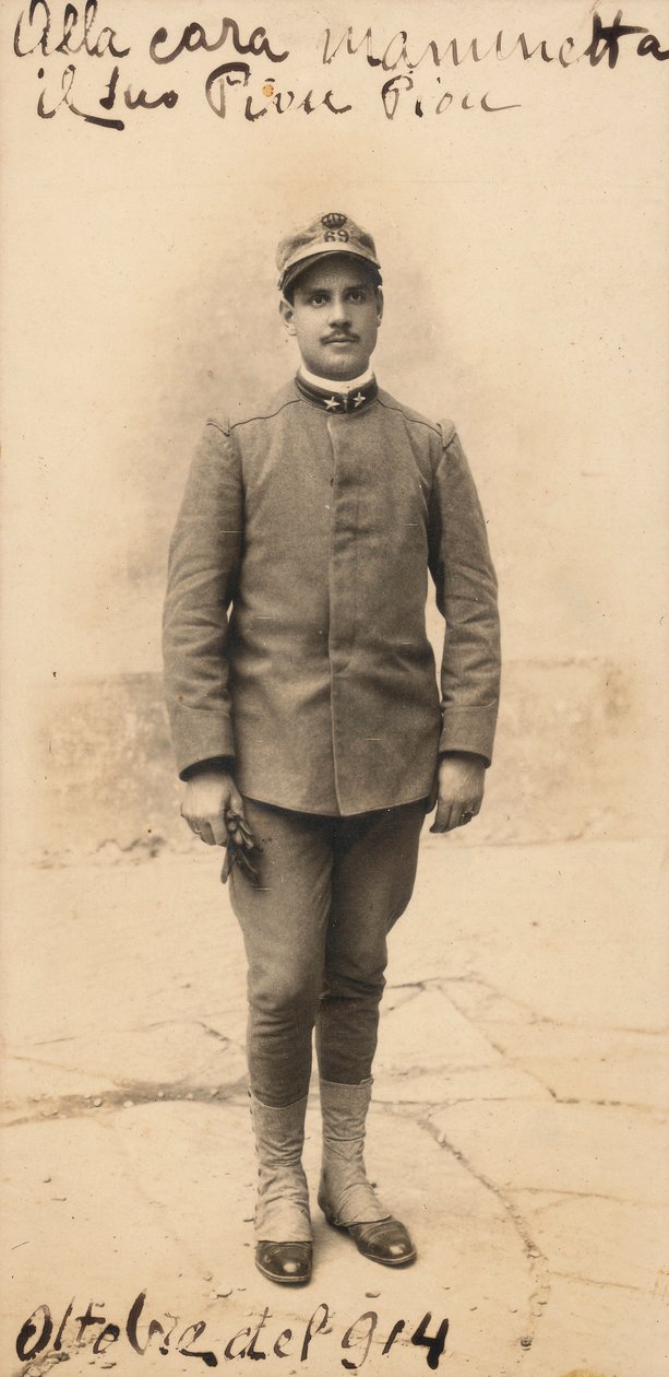 Postcard with Corporal of the 50th Regiment. Infantry, student officer ...