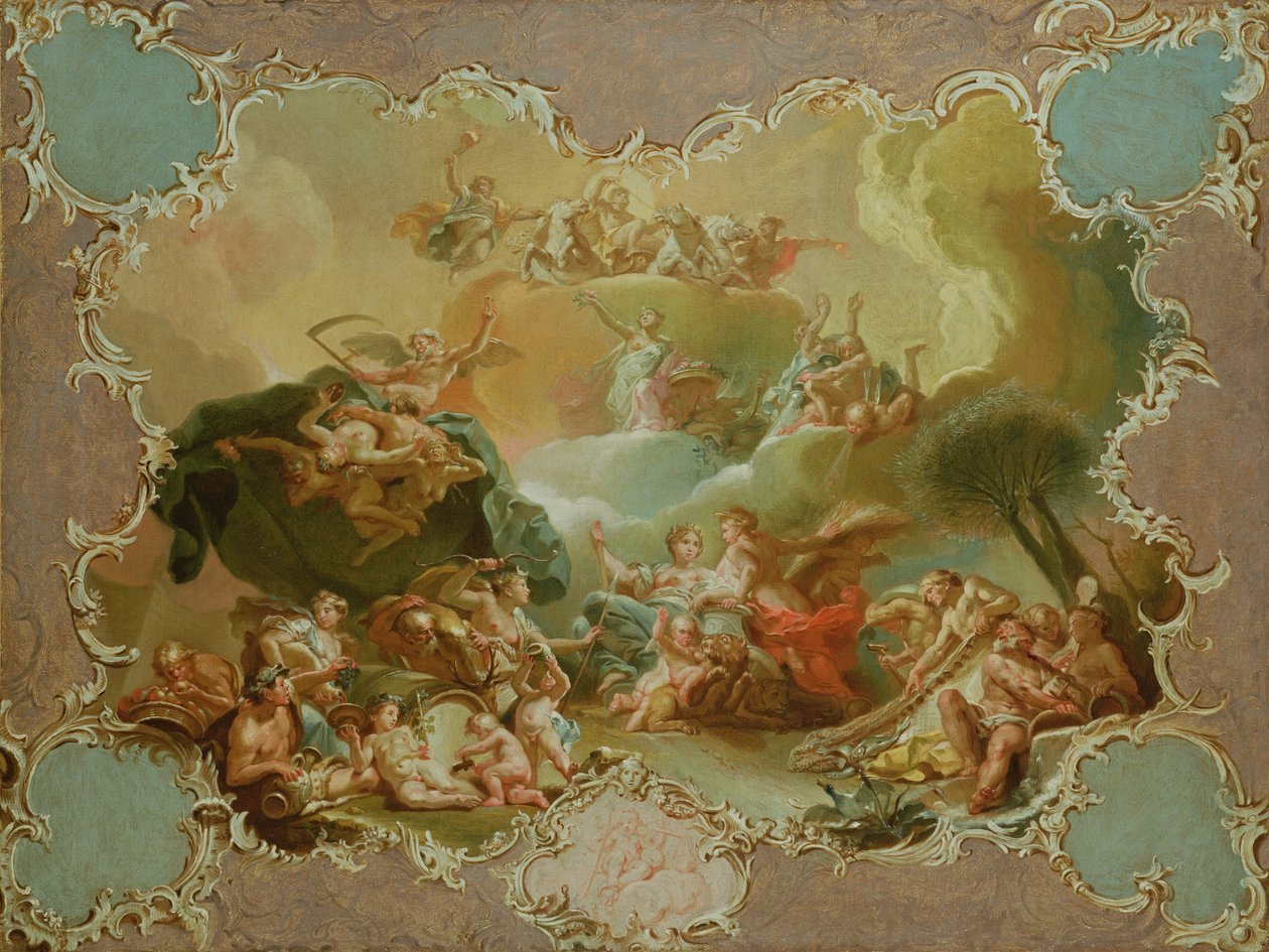 Ceres with the Fruits of the Earth with Time Overcoming Envy and Flora ...