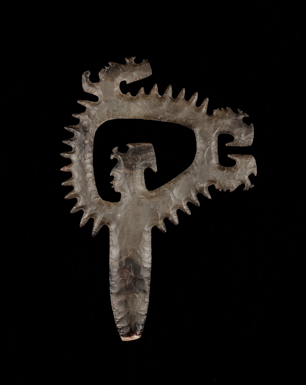 Eccentric Flint with Heads of K'awil, the God of Royal Lineage