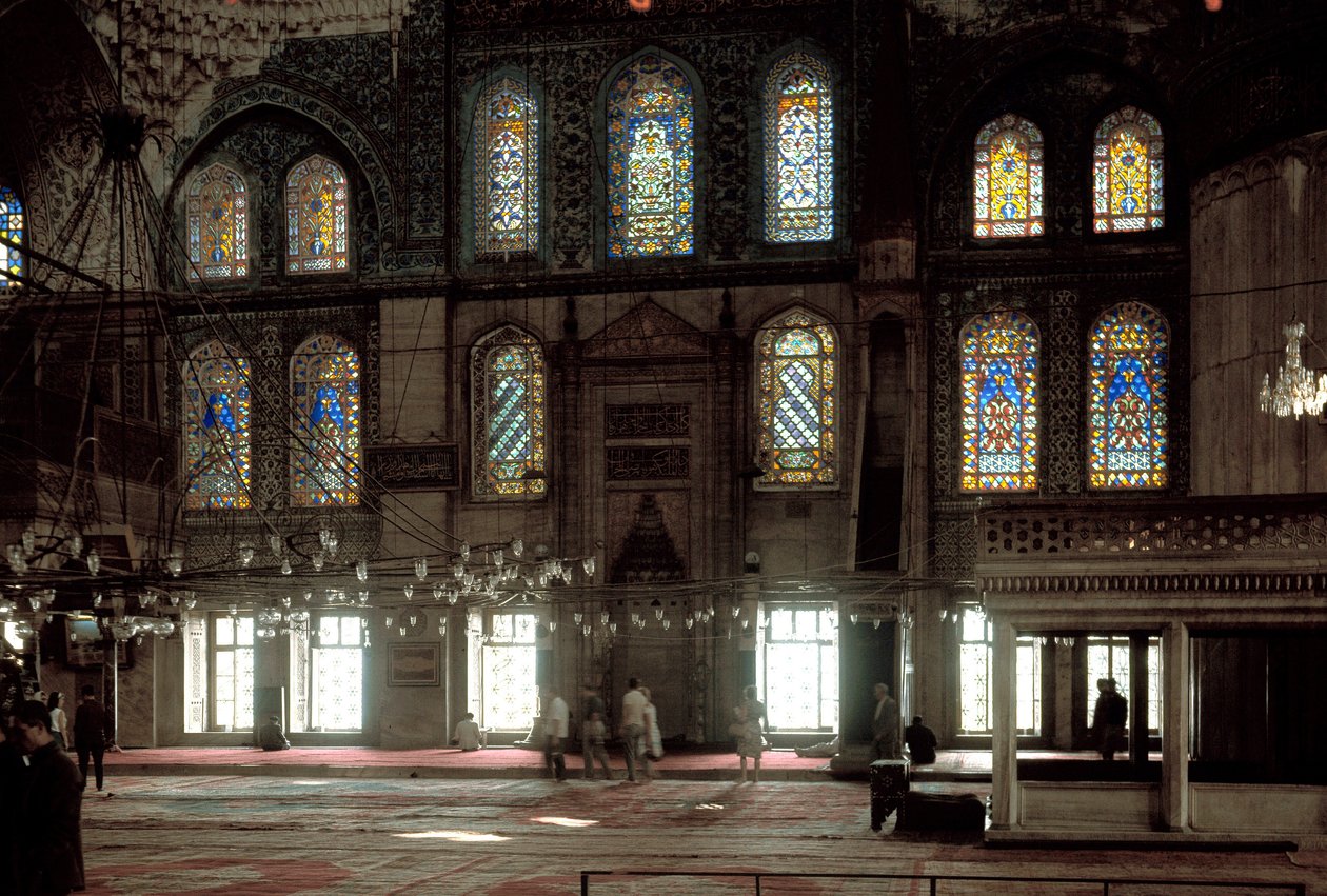 Ottoman art: internal view of the Blue Mosque built between 1609 and 1617