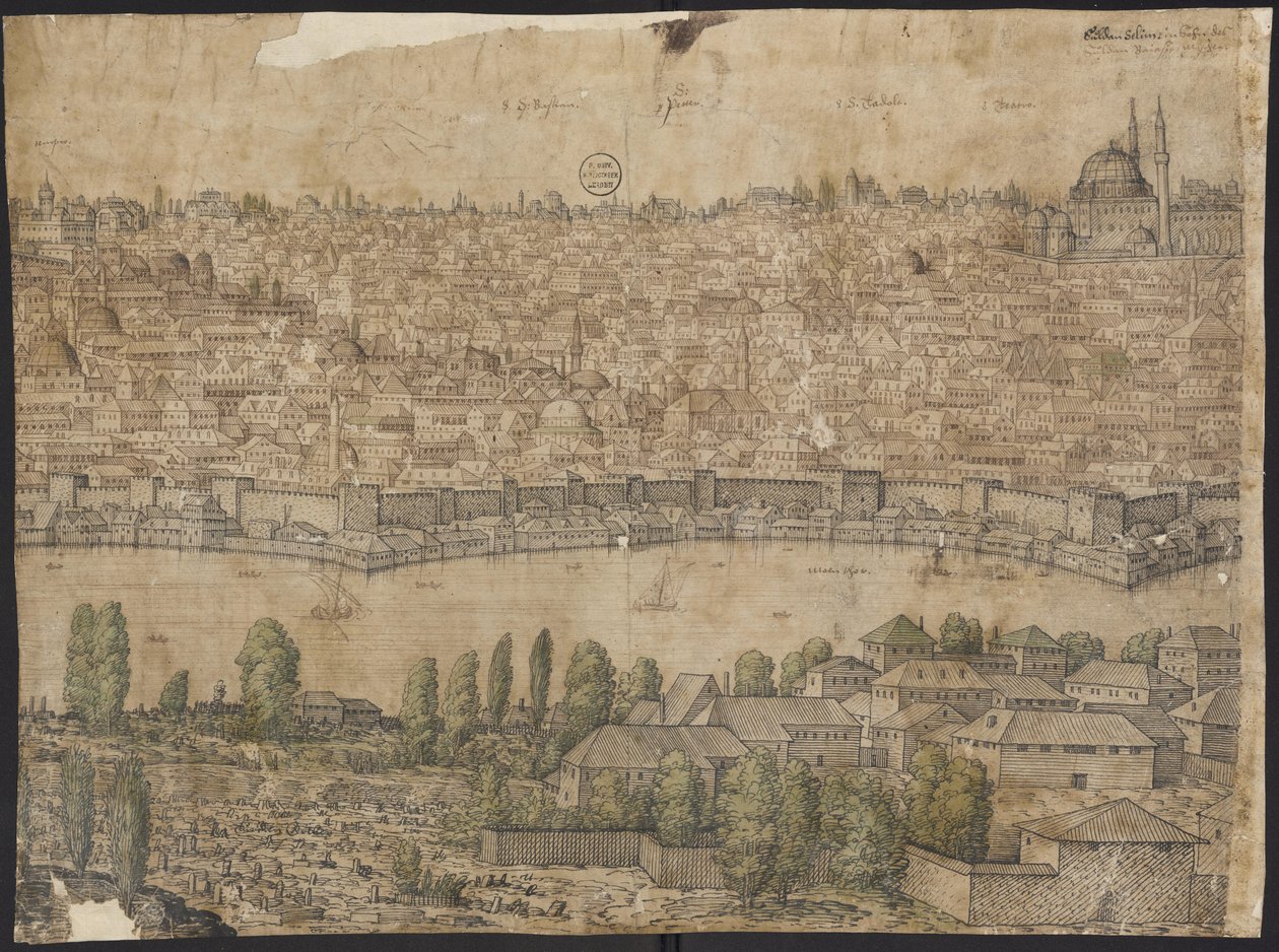 Prospect of Constantinople, Sheet 14, Melchior Lorck, 1559