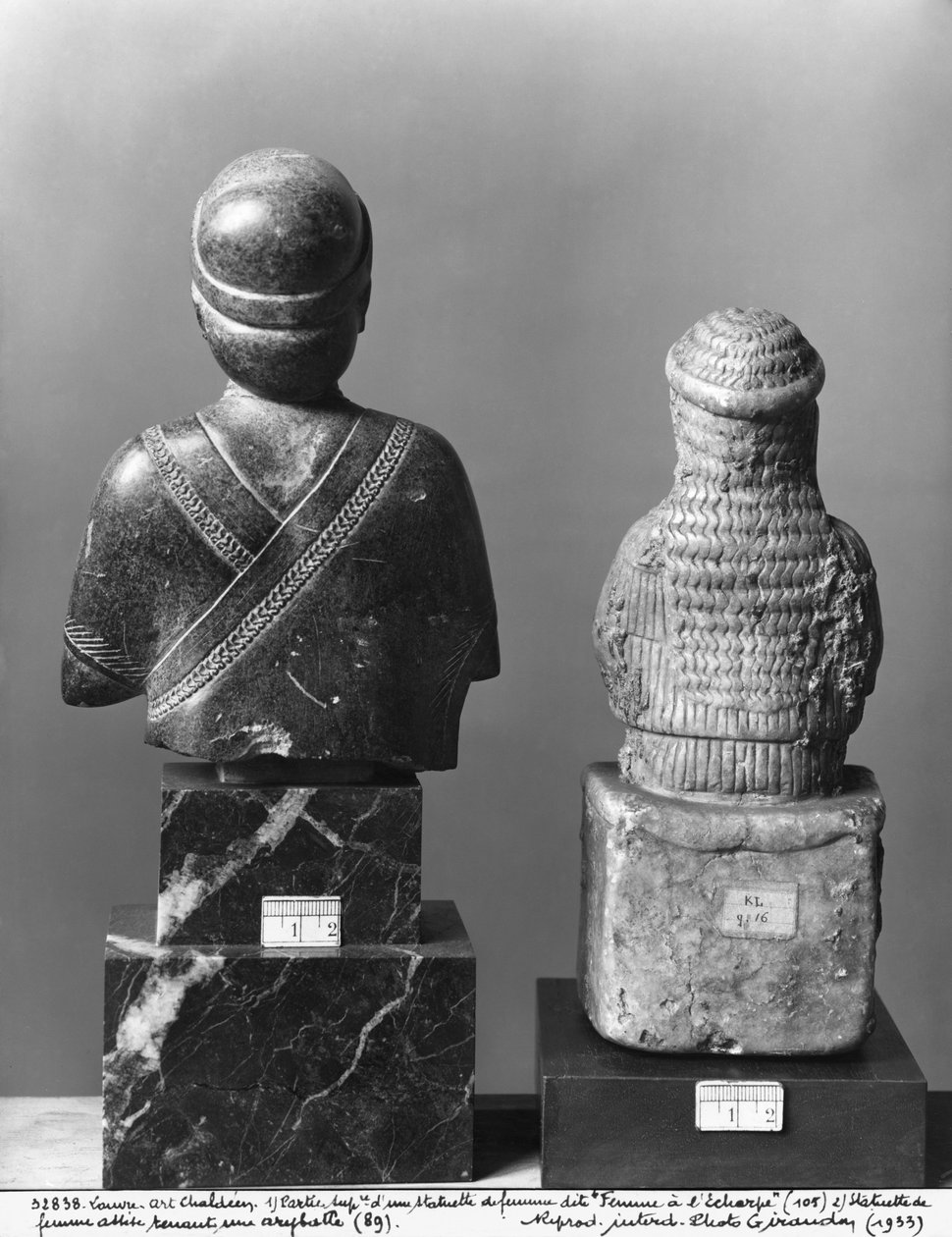 Woman with the shawl, woman holding an aryballos, back view, Neo ...