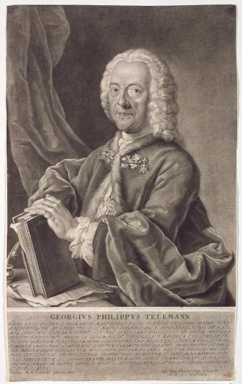 Portrait of Georg Philipp Telemann (1681-1757) engraved by Georg ...