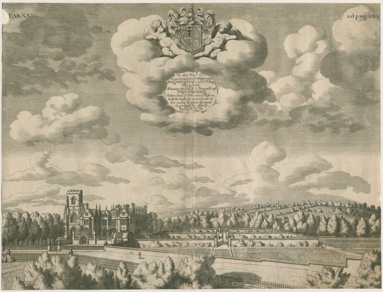 Trentham Hall: engraving, nd [1686] by Michael Burghers