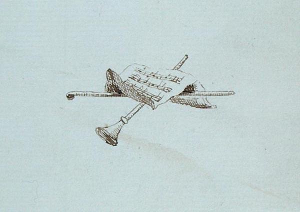 Drawing from Michael Faraday's scrapbook by Michael Faraday