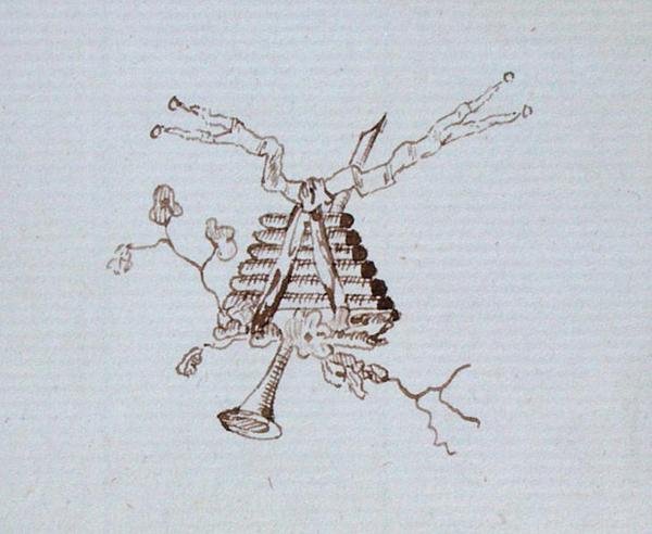 Drawing from Michael Faraday's scrapbook by Michael Faraday